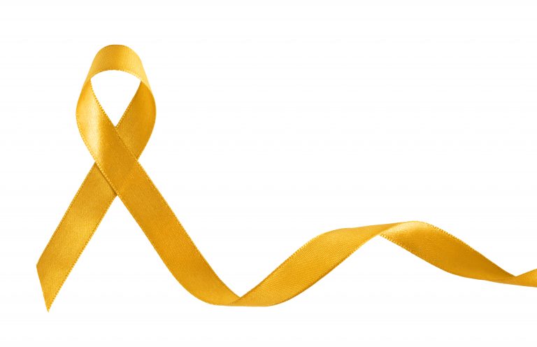 Gold Ribbon for Childhood Cancer with copy space - Genome BC